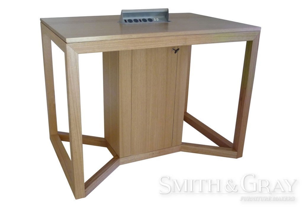 Bespoke lectern with in built power and cabling - SMITH & GRAY