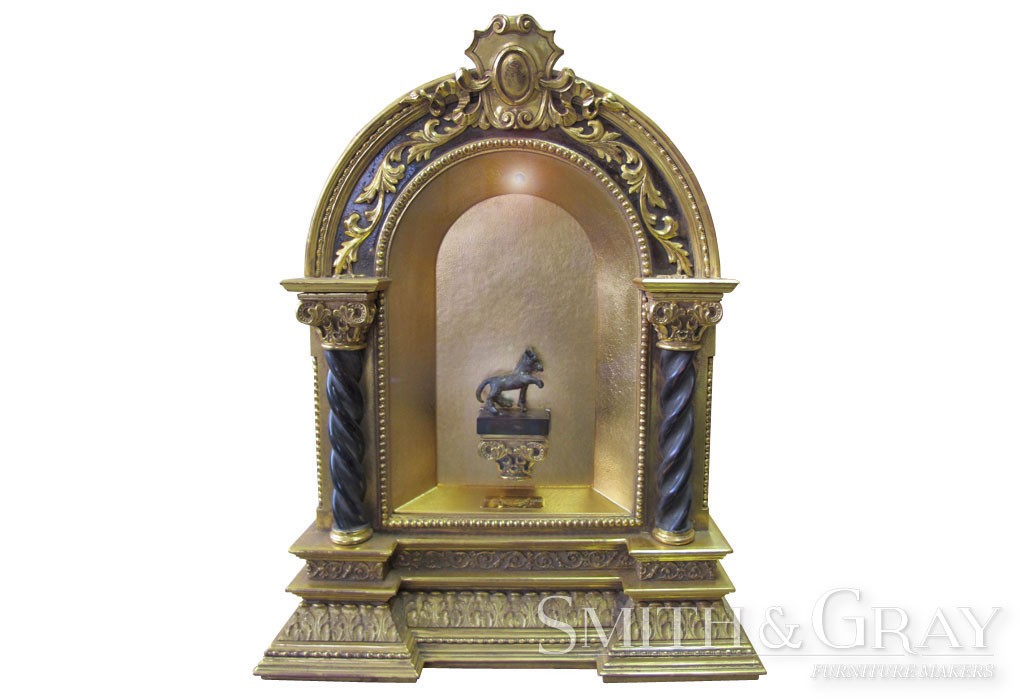 Hand carved gold leaf tabernacle frame with barley twist columns and ...